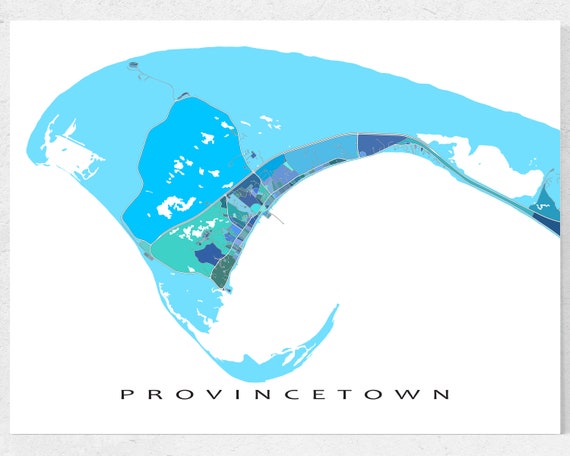 Provincetown Map of Provincetown Cape Cod Art Poster Ptown | Etsy