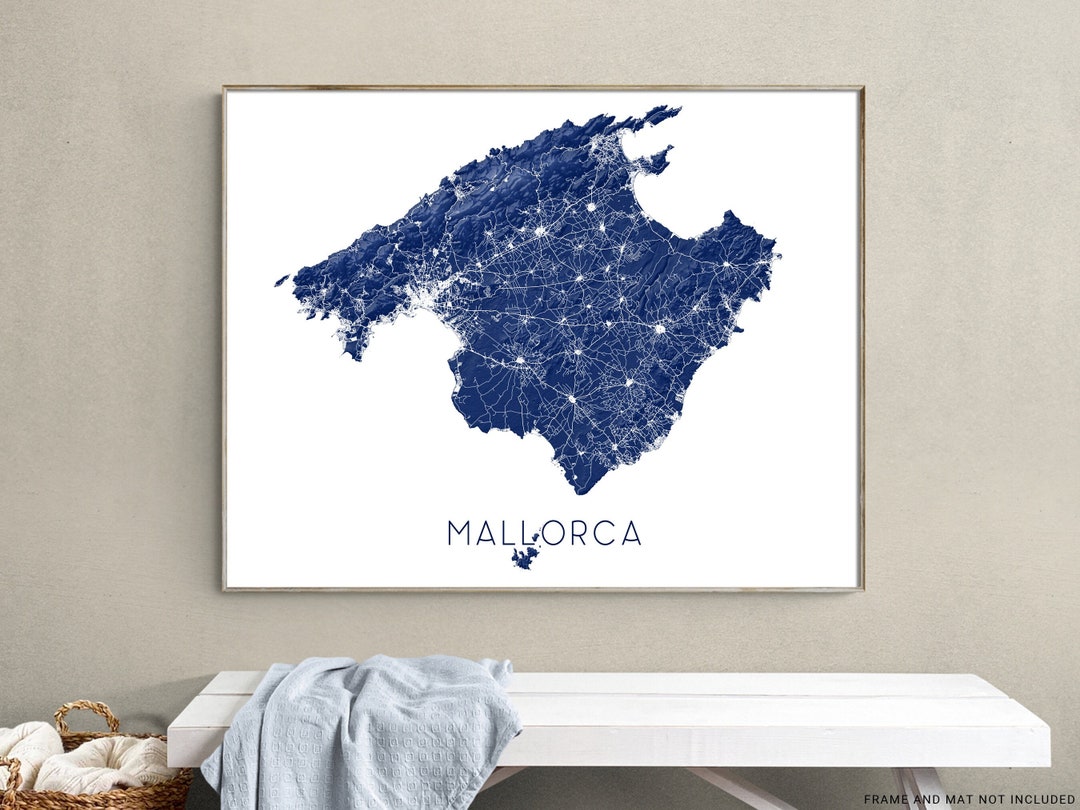 Mallorca Map of Mallorca Print, Mallorca Karte Poster, Majorca Map ...