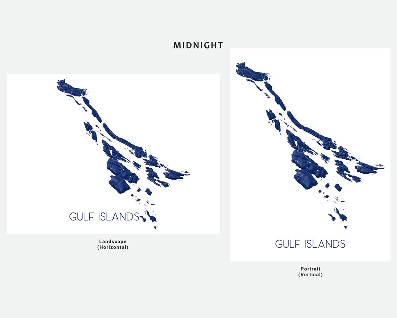 Gulf Islands Map of the Gulf Islands Print BC Canada - Etsy