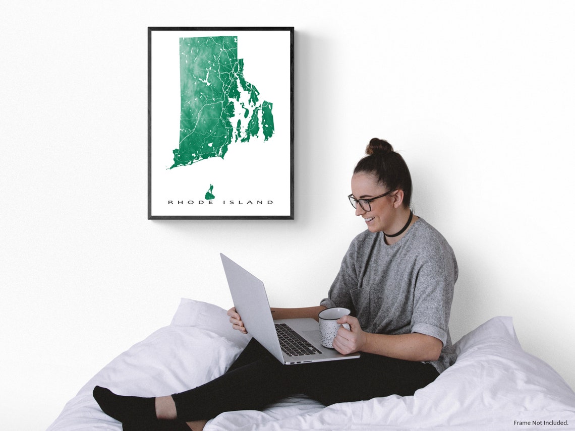 Rhode Island Map Print Rhode Island State Art Poster RI - Etsy