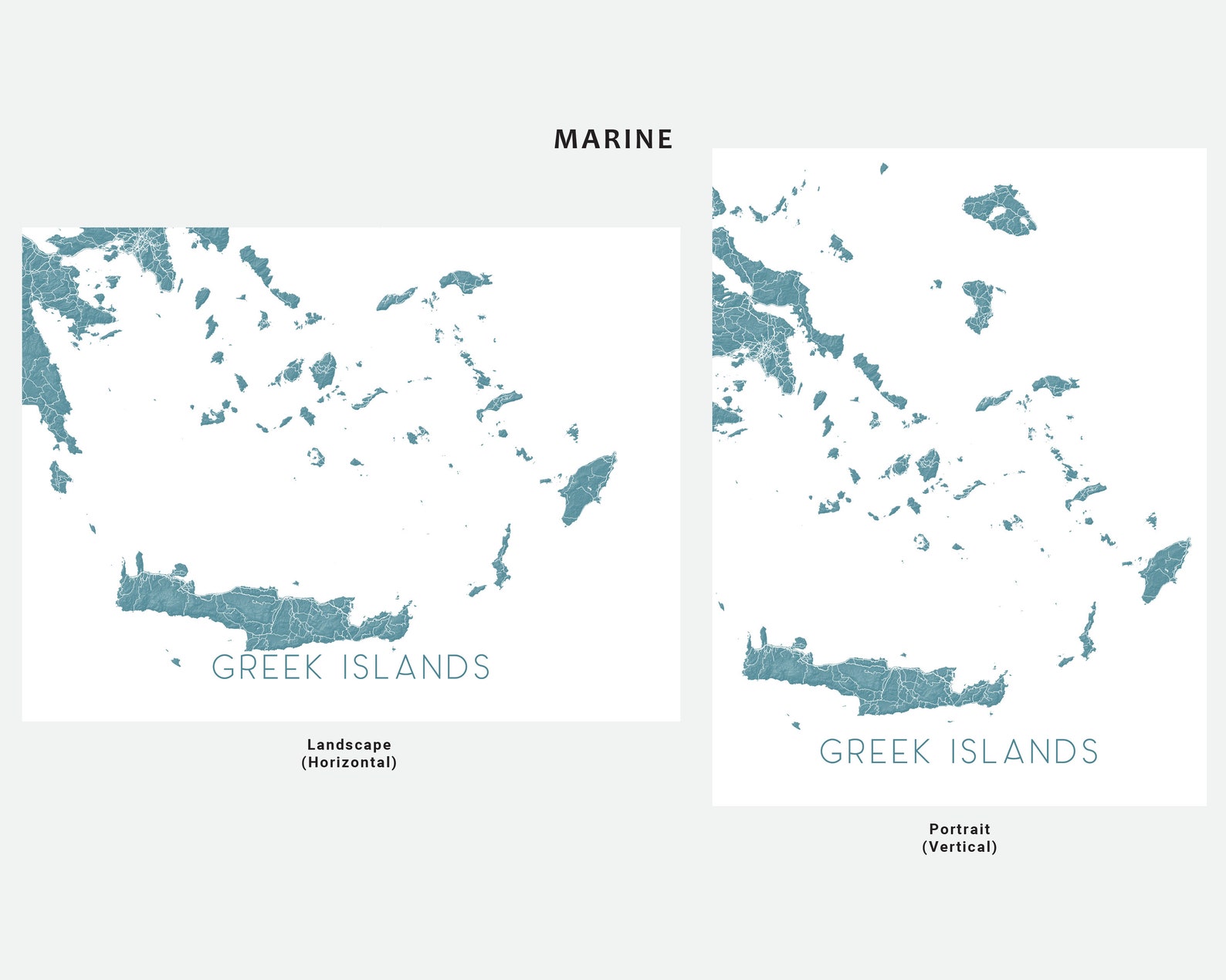 Greek Islands Map of Greek Islands, Greece Art Print, Greek Islands ...