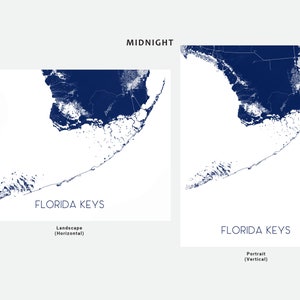 Florida Keys Map of Florida Keys Art Prints, Florida Key FL Print for ...