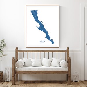 Baja California Map of Baja Map Wall Art Print, Topographic Landscape ...