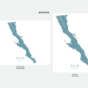 Baja California Map of Baja Map Print, Topographic Baja Mexico Art ...