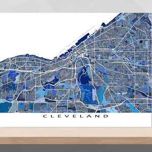 Cleveland Map Art Cleveland City Map Poster Map of Cleveland - Etsy