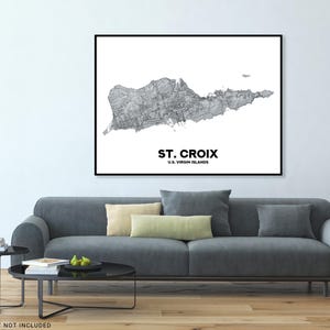 St Croix Map of Saint Croix US Virgin Islands Poster Print, Topographic ...