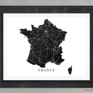 France Map Art Print Poster 3D Topographic Landscape Black - Etsy Canada