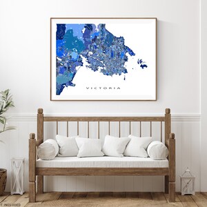 Victoria BC Map of Victoria Canada, Blue Geometric Victoria BC Art ...