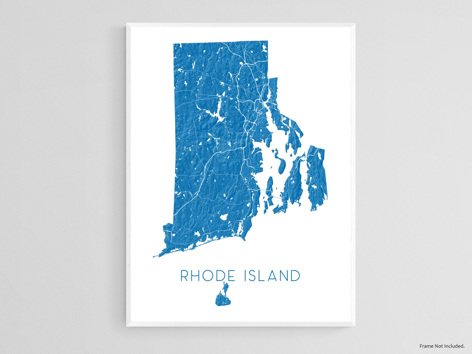 Rhode Island Map of Rhode Island Poster Print Personalized 3D - Etsy