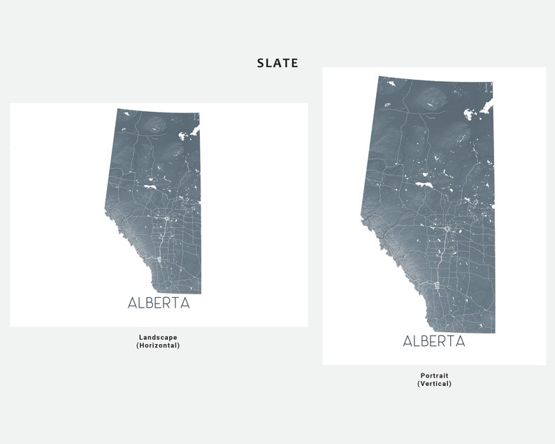 Alberta Topographic Map Print, Province Wall Art Poster - Etsy