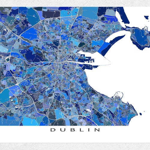 Dublin Map Art Print Ireland Poster Choose Your Color and - Etsy