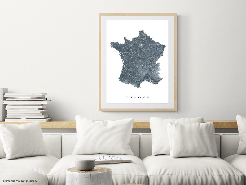 France Map Art France Print Europe Country Maps Paris | Etsy