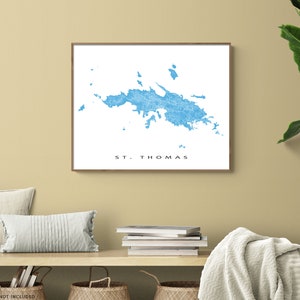 St Thomas Map Print, US Virgin Islands, Caribbean Island Art, St ...