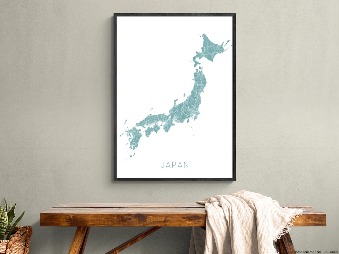 Japan Map of Japan Print Poster, Custom 3D Topographic Landscape ...