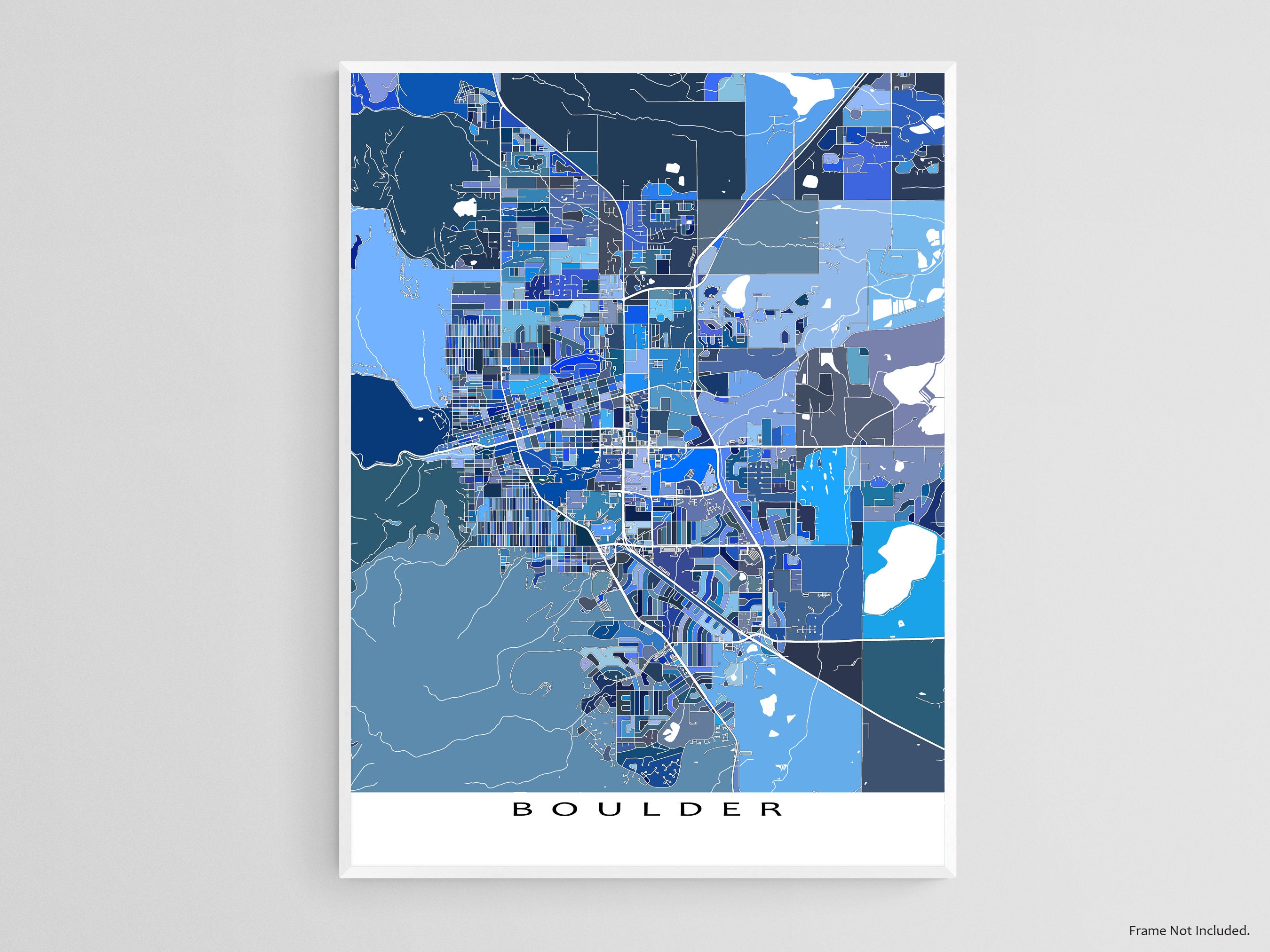 Boulder Colorado Map Print and Boulder CO City Street Maps for - Etsy