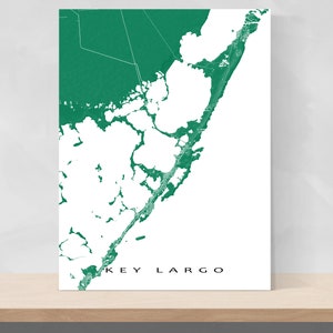 Key Largo Map Print and Florida Keys Wall Art Poster With - Etsy