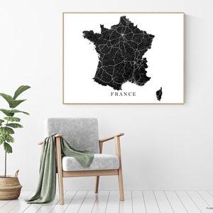 France Map Art Print Poster 3D Topographic Landscape Black - Etsy Canada