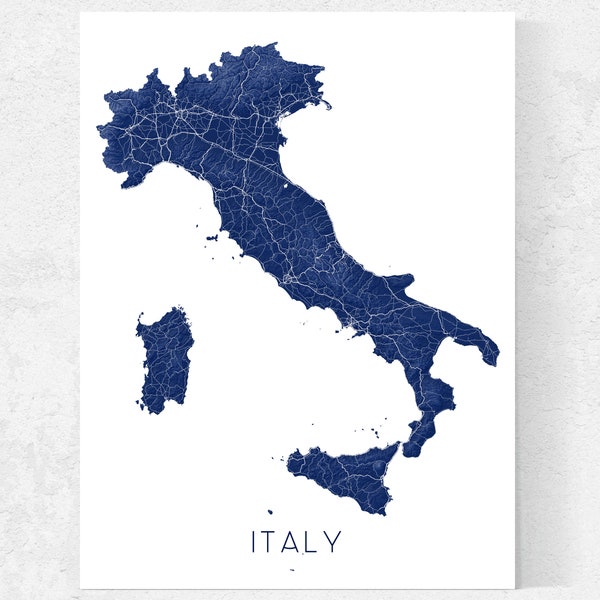 Topographic Map Italy - Etsy