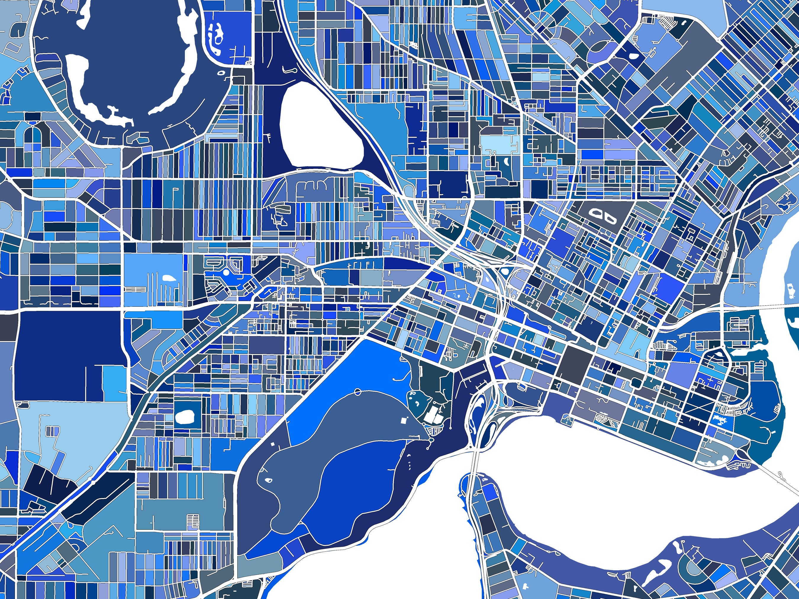 Perth Map Print and Perth Australia Maps for Blue Geometric | Etsy