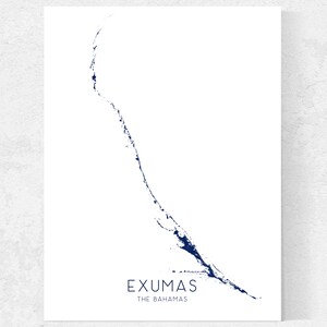 Exuma Bahamas Map of the Exumas Islands the Bahamas Art Print | Etsy