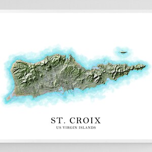 St Croix USVI Watercolor Style Wall Art Print Poster, Tropical Colorful ...