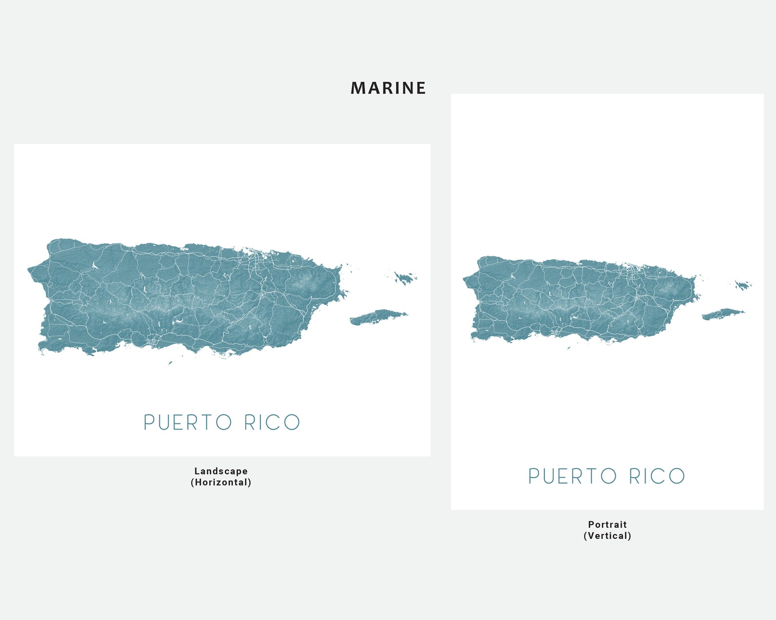 Puerto Rico Map of Puerto Rico Wall Art Prints, Puerto Rico Decor ...