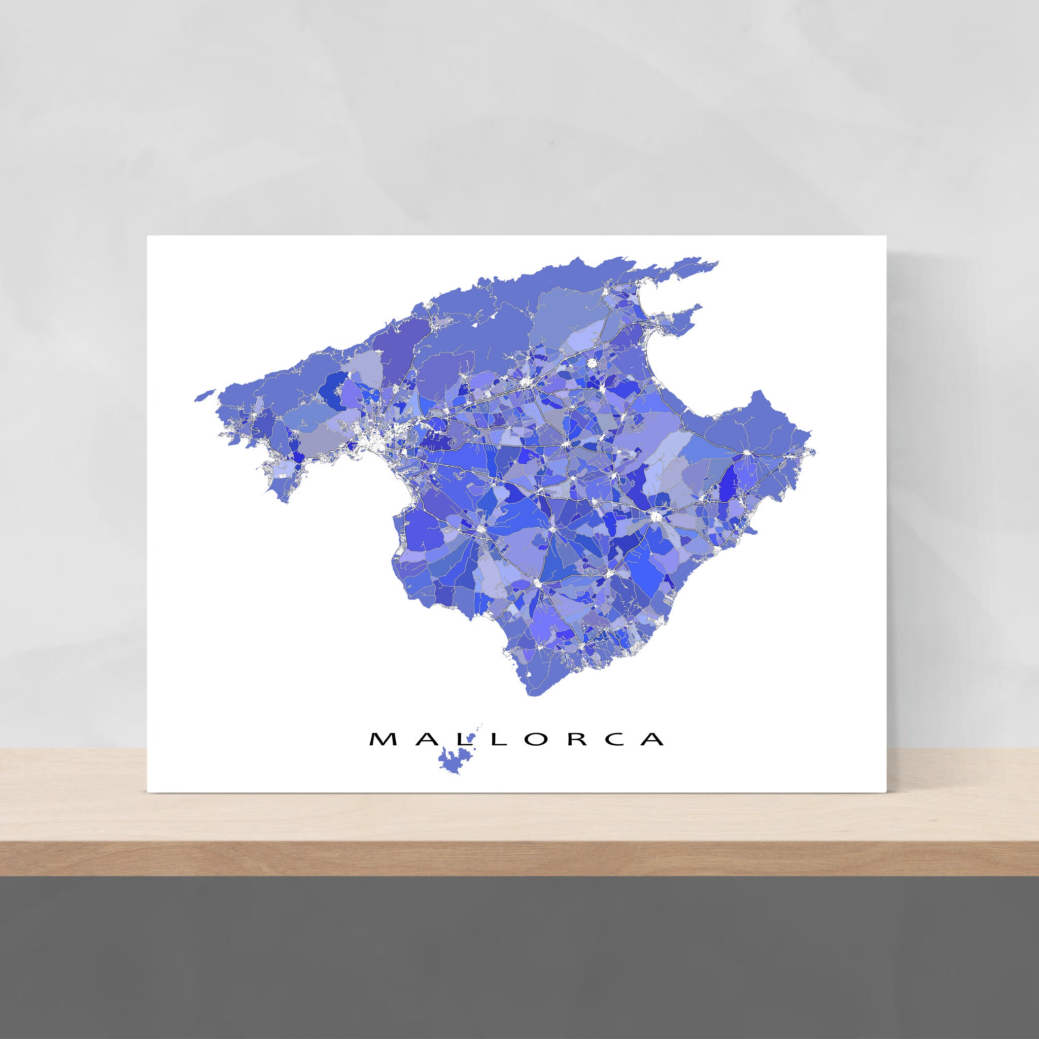Mallorca Map Print Mallorca Spain Map Art Prints Geometric | Etsy