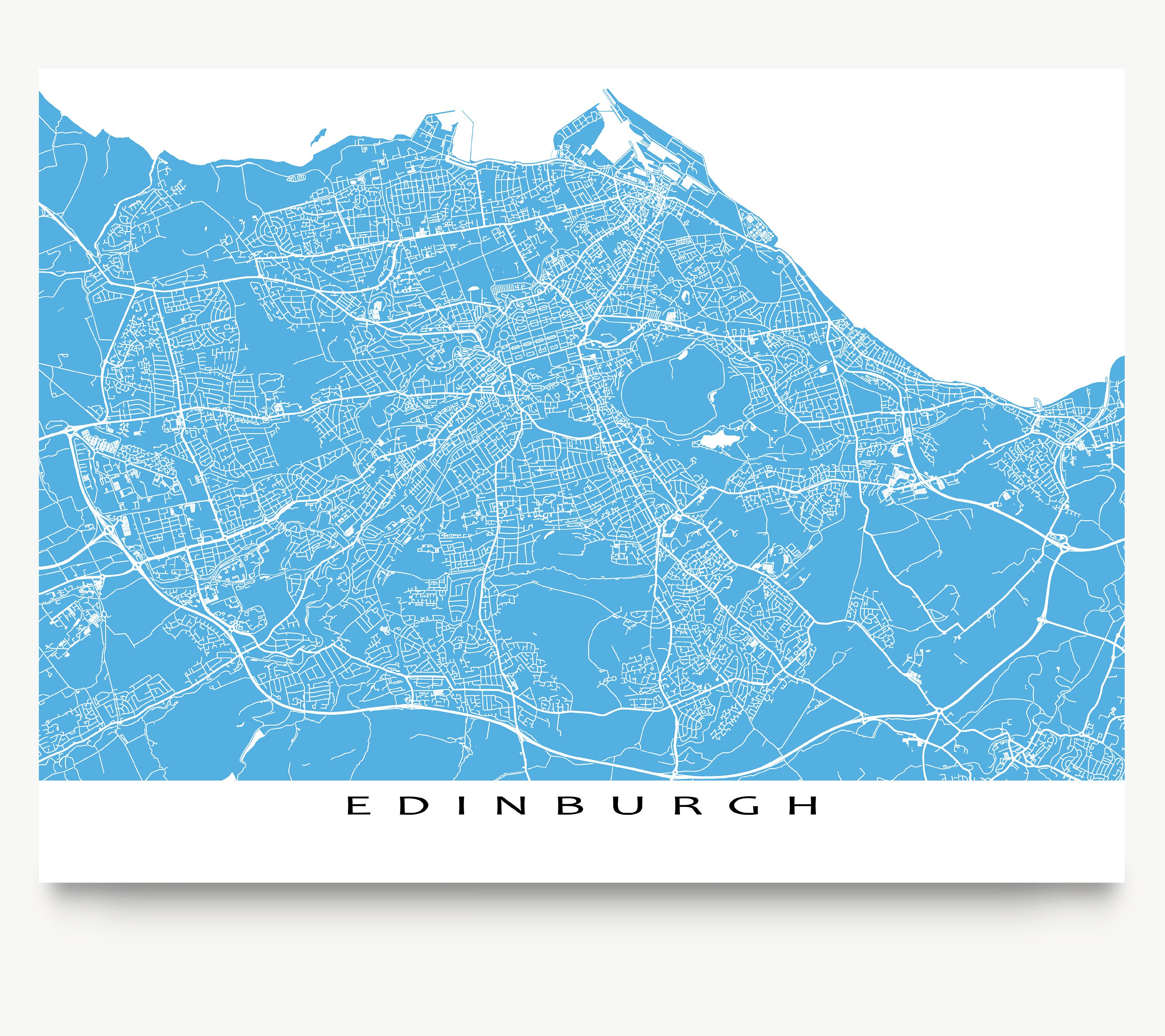 Edinburgh Map Print Edinburgh Art Edinburgh Scotland City | Etsy