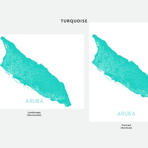 Aruba Poster, 3D Topographic Terrain Map of Aruba Wall Art Island Print ...