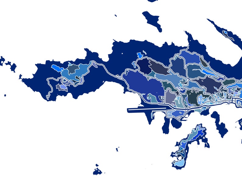 St. Thomas Map of St Thomas USVI Maps Geometric Blue St. | Etsy