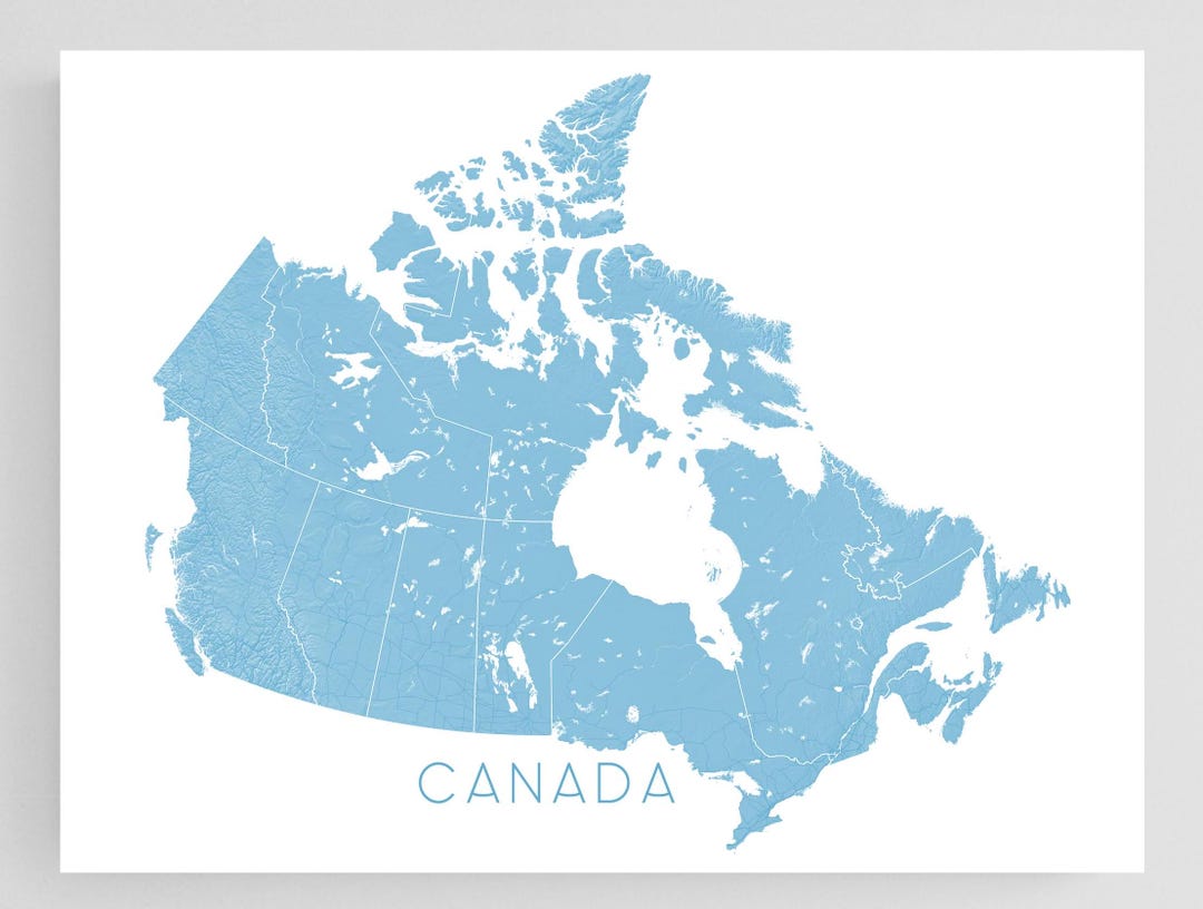 Canada Poster Wall Art Map of Canada With Topographic Country Landscape ...