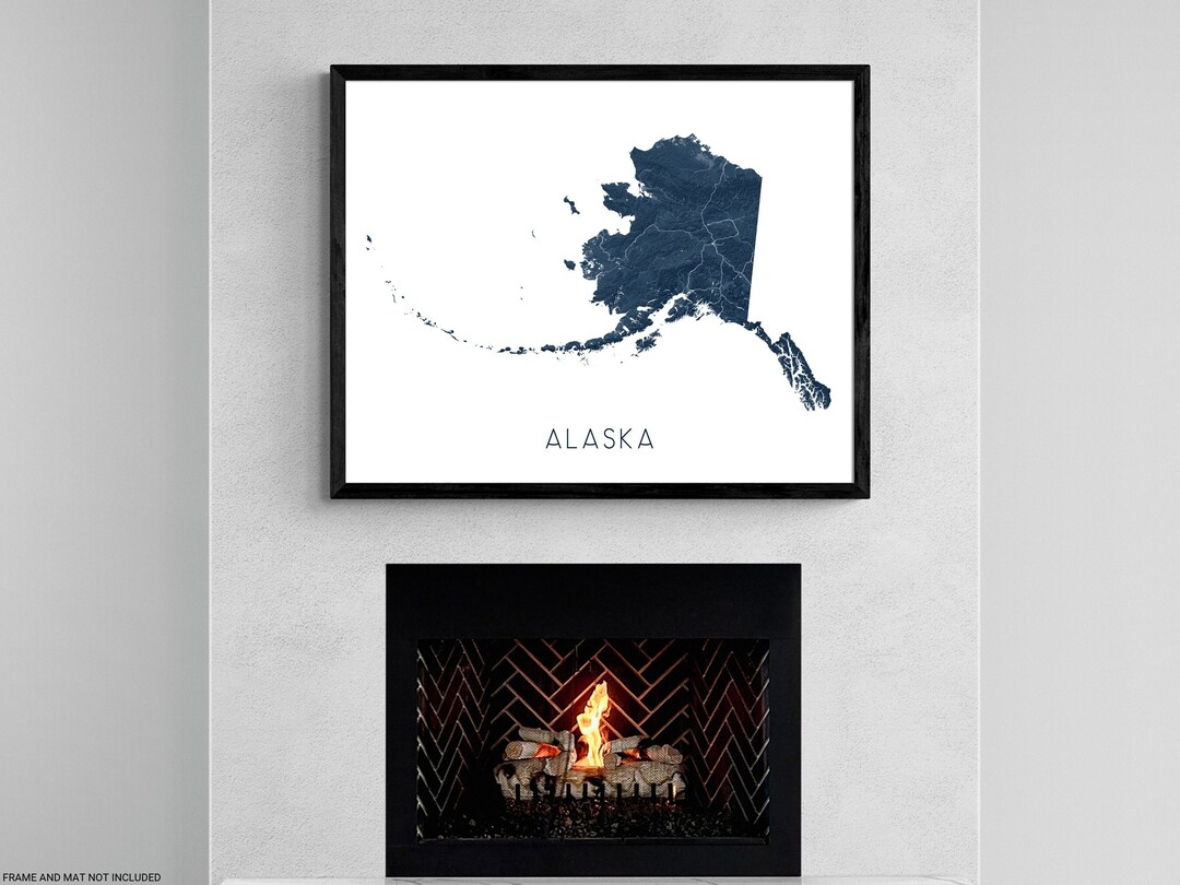 Alaska Map of Alaska Prints, Personalised 3D Topographic Terrain AK ...