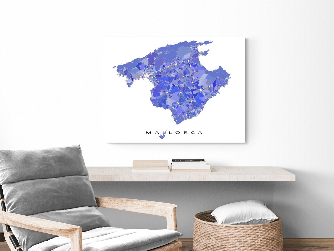 Mallorca Map Print Mallorca Spain Map Art Prints Geometric - Etsy