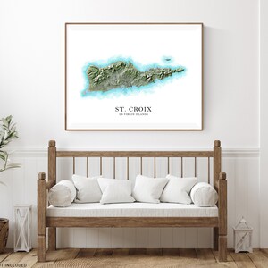St Croix USVI Watercolor Style Wall Art Print Poster, Tropical Colorful ...