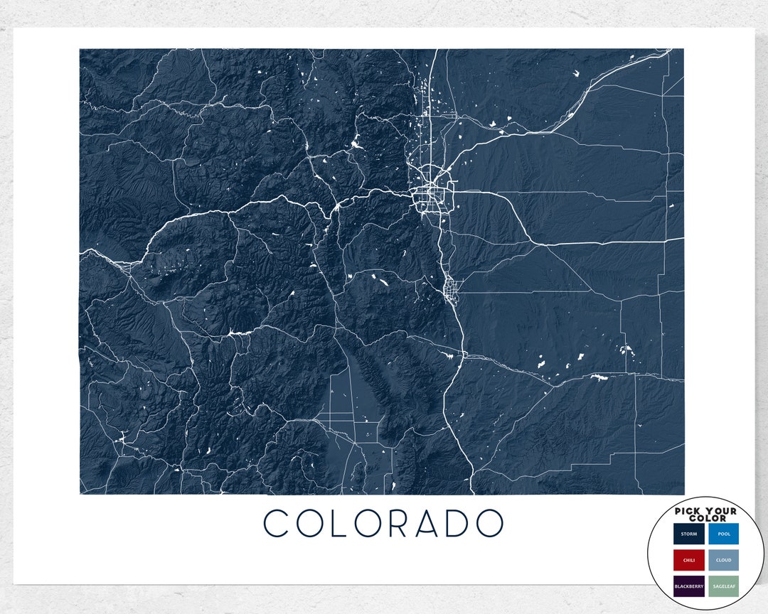 Colorado Map of Colorado State Wall Art Print Customized 3D - Etsy
