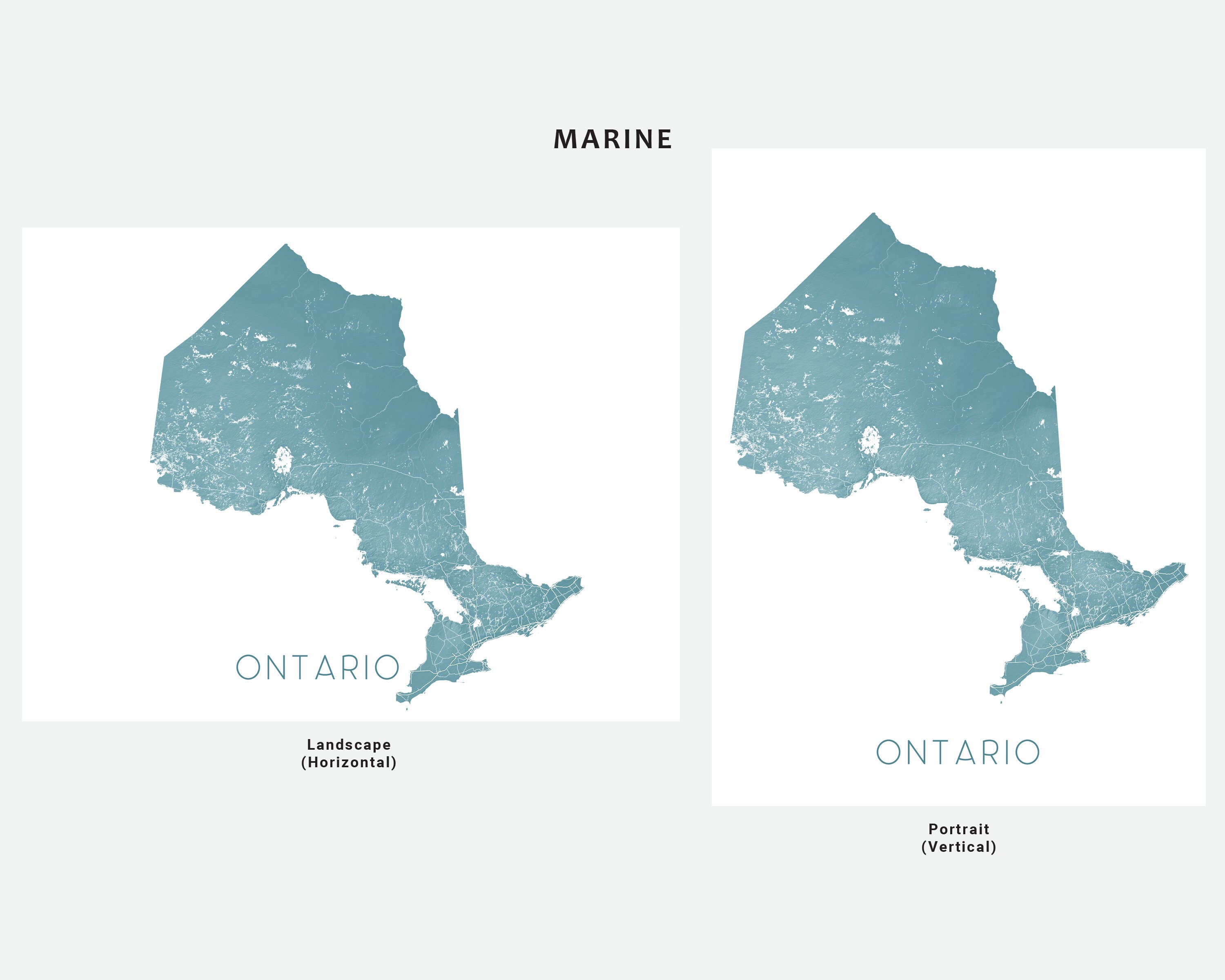 Ontario Map Print and Map of Ontario Canada Map Poster for - Etsy Canada