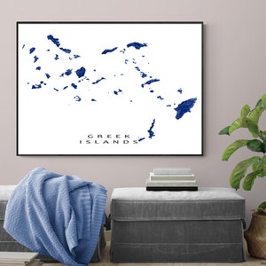 Greek Islands Map Print Poster and Greece Map Wall Art Prints ...