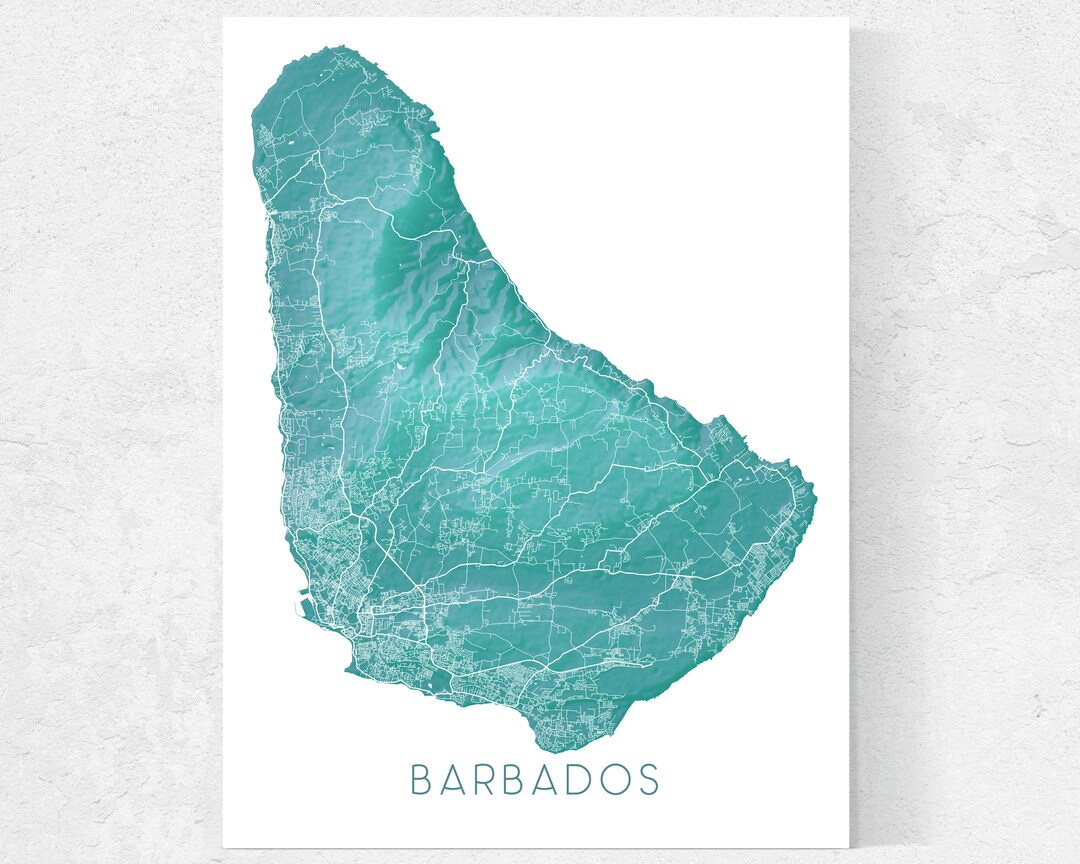 Barbados Print Topographic Map of Barbados Art Prints - Etsy