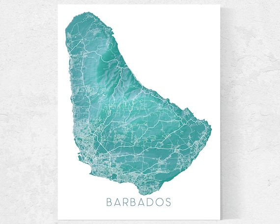 Barbados Print Topographic Map of Barbados Art Prints | Etsy