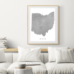 Ohio Map Art Poster and Ohio Art Prints Ohio Wall Art Print - Etsy