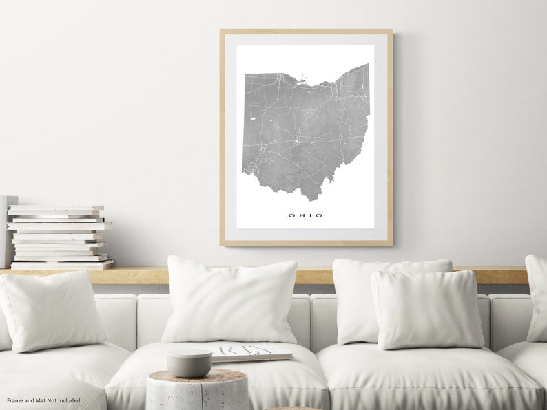 Ohio Map Art Poster and Ohio Art Prints Ohio Wall Art Print - Etsy
