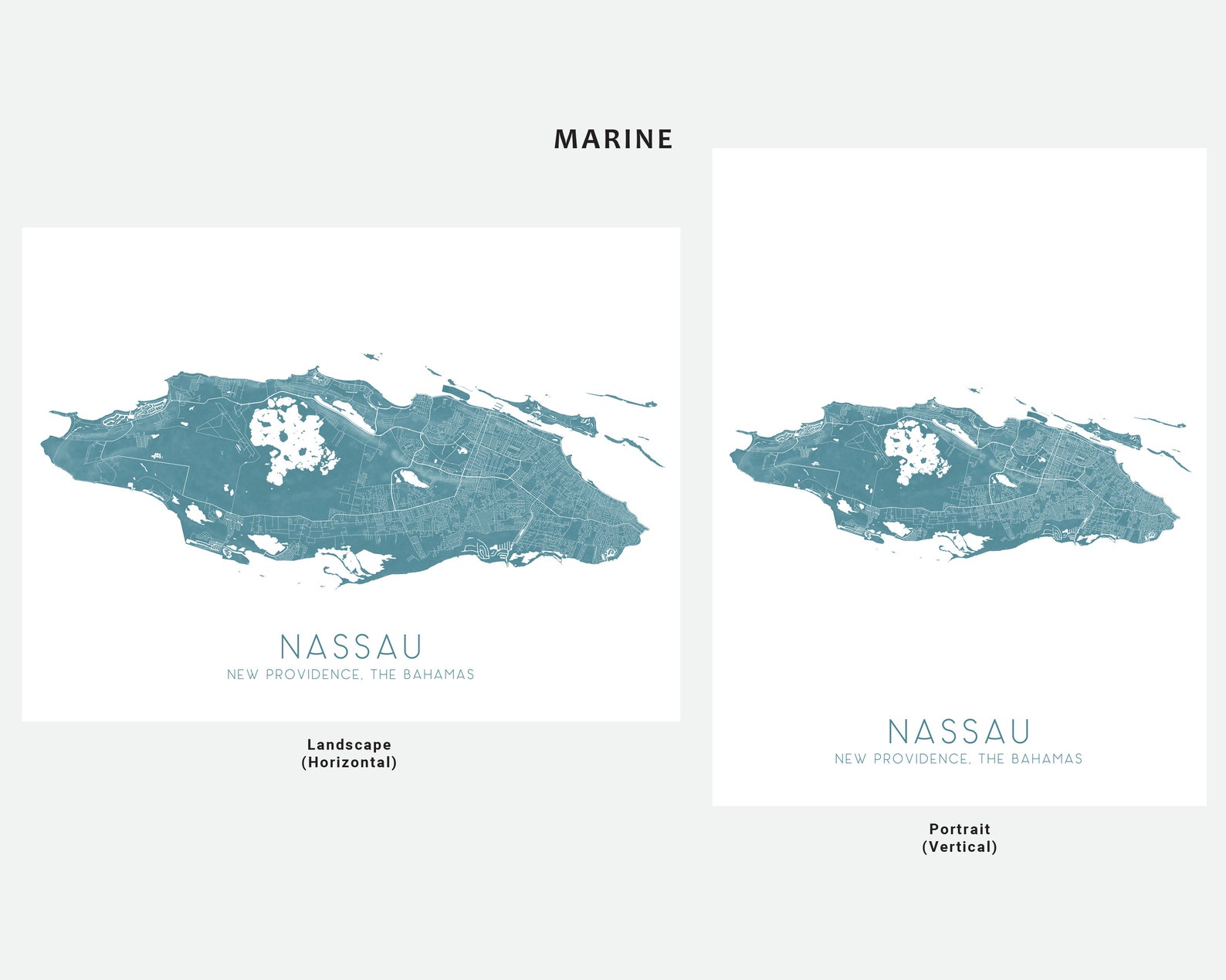 Nassau Bahamas Map Print and Nassau Map Poster Maps for the Bahamas Art ...
