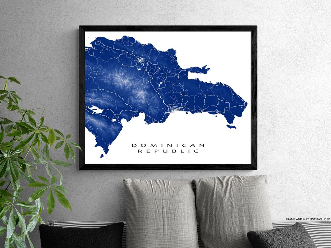 Dominican Republic Map Art Print, Dominican Republic Art Prints ...