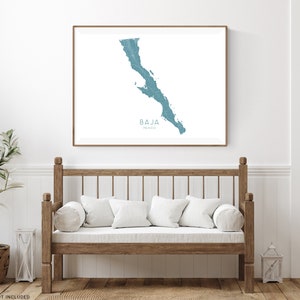 Baja California Map of Baja Map Wall Art Print, Topographic Landscape ...