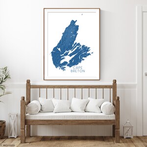 Cape Breton Map Print Wall Art Poster, Topographic Map of Cape Breton ...