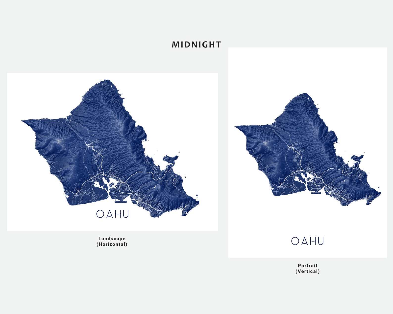 Oahu Hawaii Map Print and Oahu Poster for Oahu Art Prints and Hawaii ...