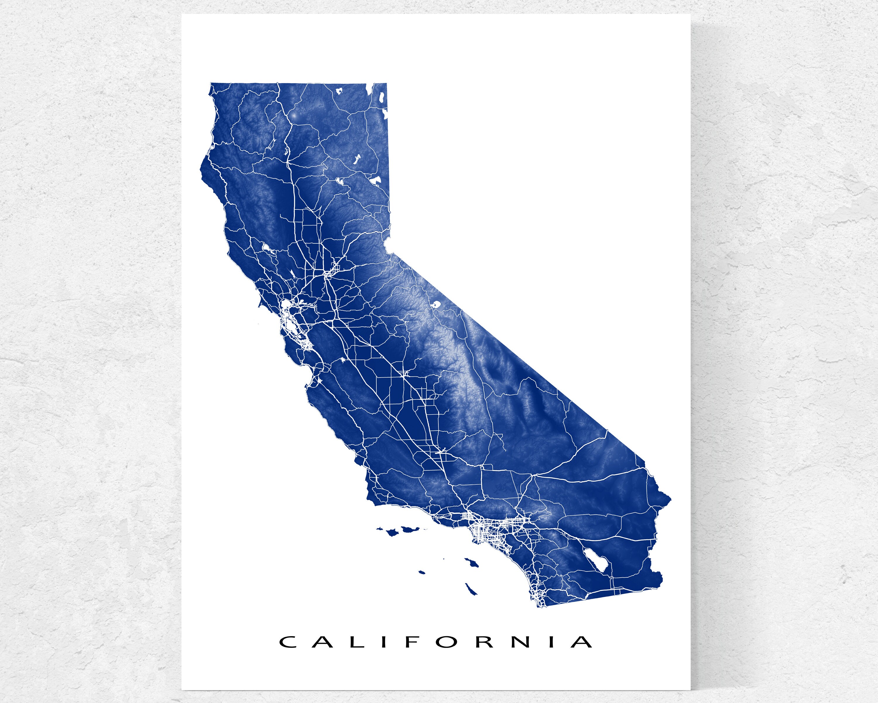 California Map Print CA State Wall Art Poster Landscape - Etsy Canada