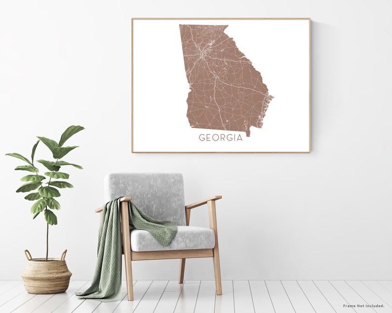 Georgia Map Art Print and Map of Georgia State Prints for - Etsy