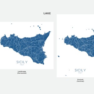 Sicily Italy Topographic Map Print: Landscape Wall Art Poster - Etsy
