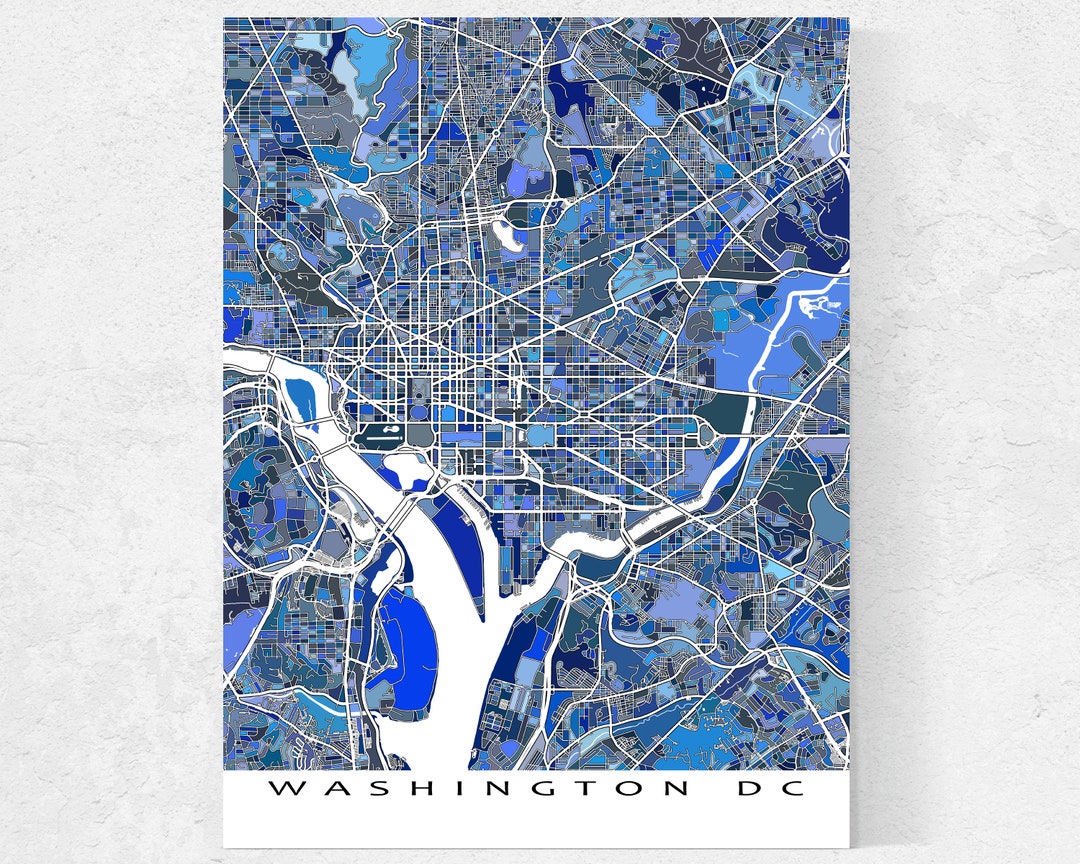 Washington DC Map Poster District of Columbia City Wall Art - Etsy
